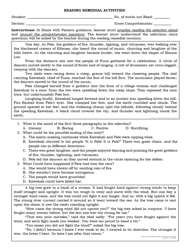 Reading Remedial Activities | Download Free PDF | Blood Donation