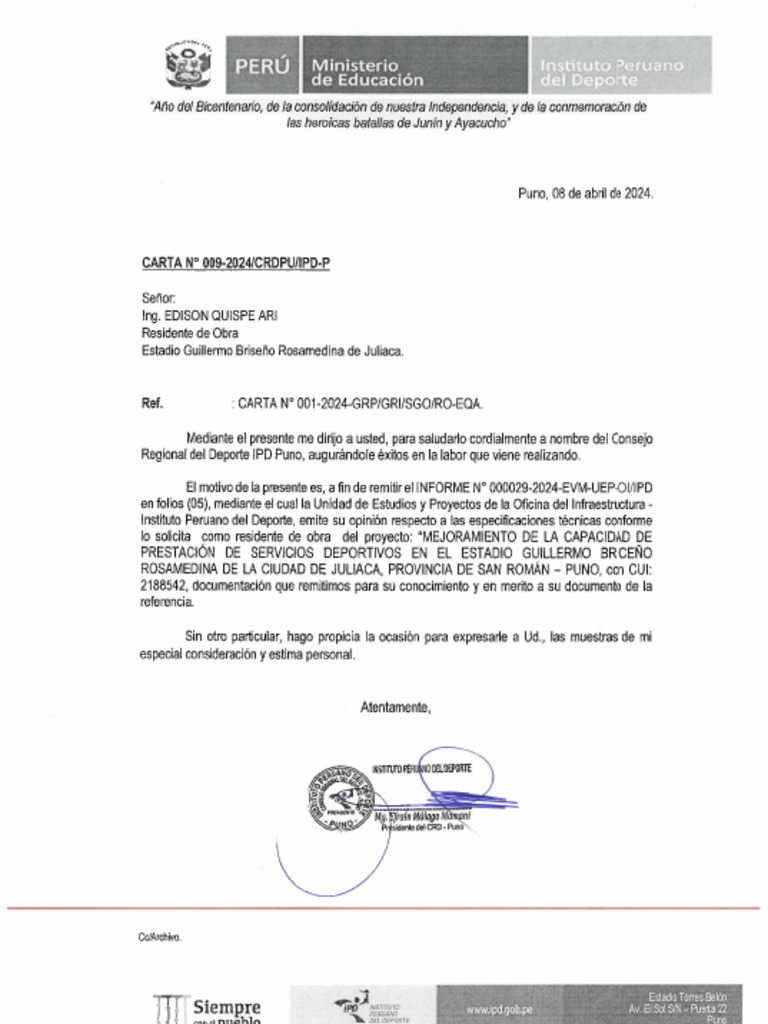 Carta #009-2024 Crdpu Ipd-P | PDF