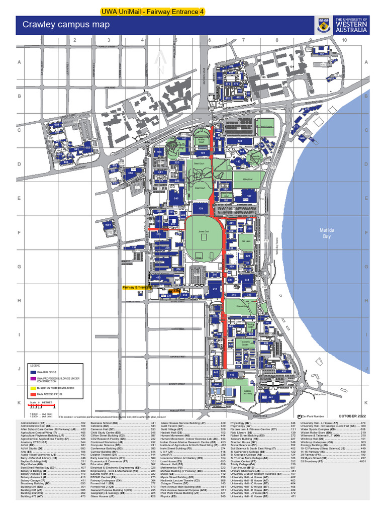 UWA Crawley Campus Map 2022 | PDF