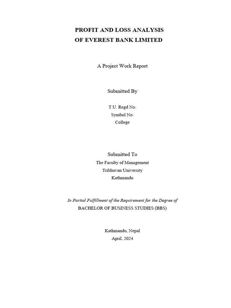 Final Year Report of BBS 4th Year | PDF | Banks | Methodology