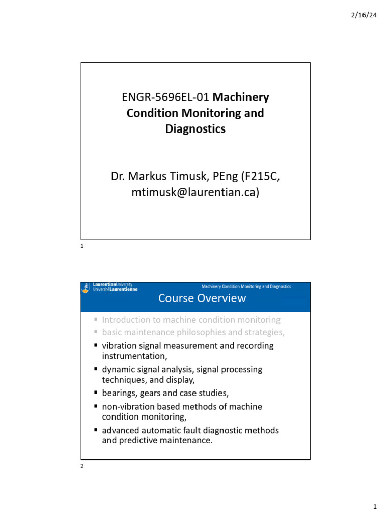 Machinery Diagnostics - L2 2024 | PDF | Mechanical Engineering