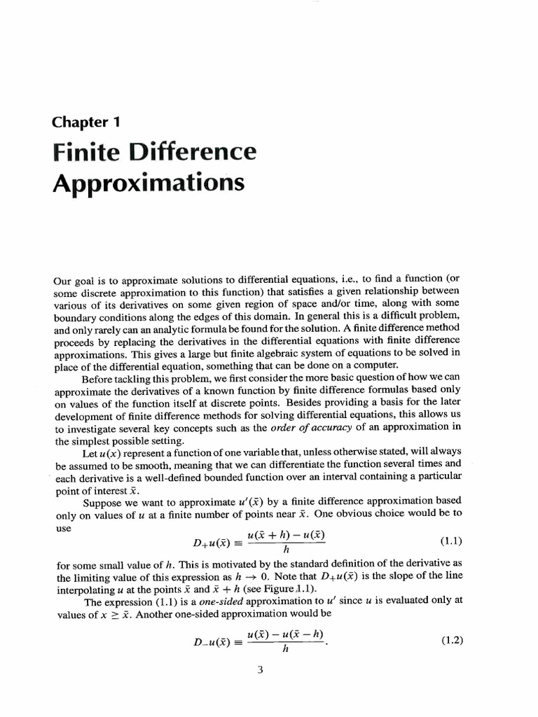 Finite Difference Methods For ODE and PDE Randall Cap-1 | PDF