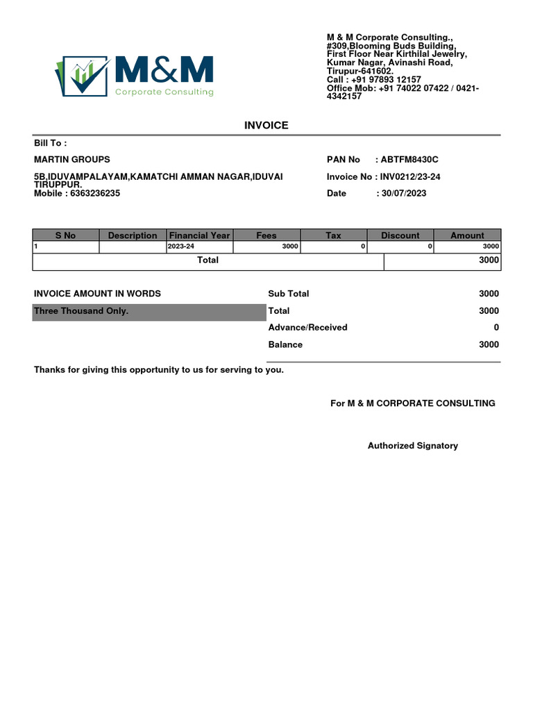 Invoice From Our Merchant | PDF