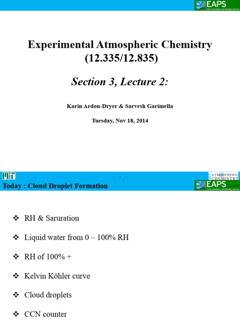 MIT12 335F14 Lecture3 2 | PDF | Humidity | Water Vapor