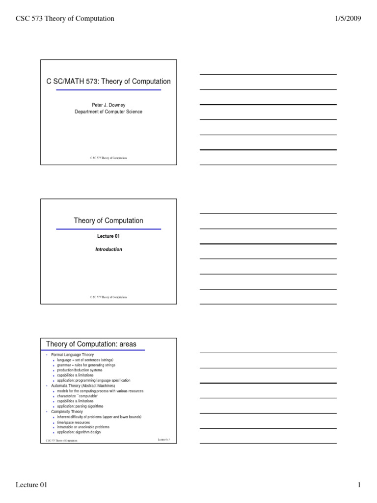 01 Intro Pdf Theory Of Computation Computational Complexity Theory