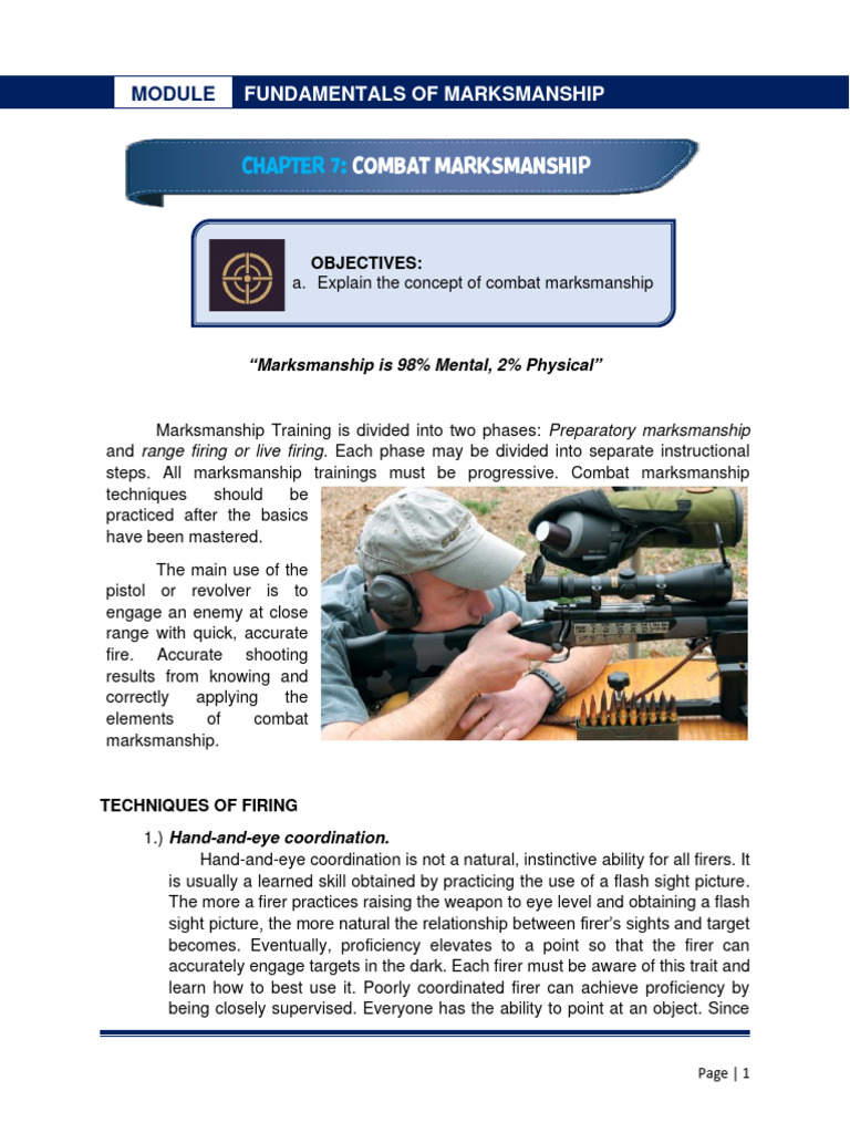 Chapter 7 - Combat Marksmanship | PDF | Projectile Weapons | Ballistics