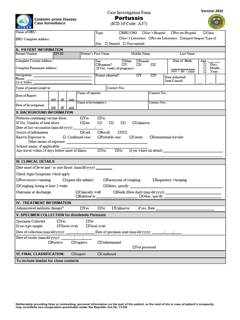 CIF Pertussis | Download Free PDF | Epidemiology | Health Sciences