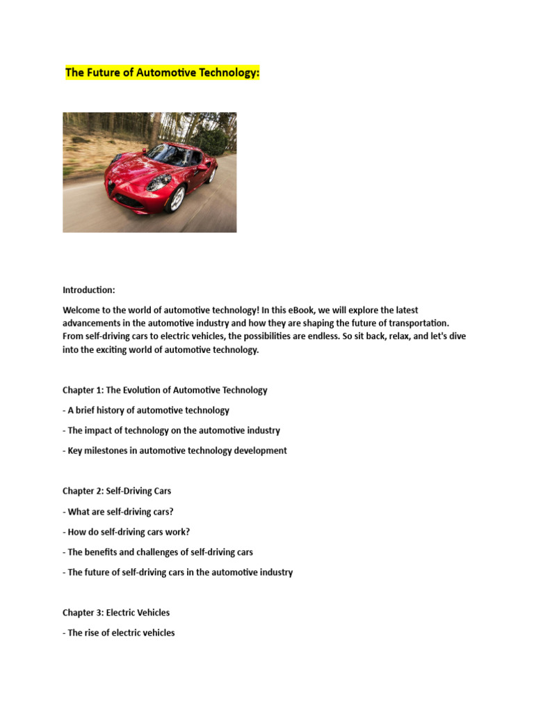Future Automobile | PDF | Car | Electric Vehicle