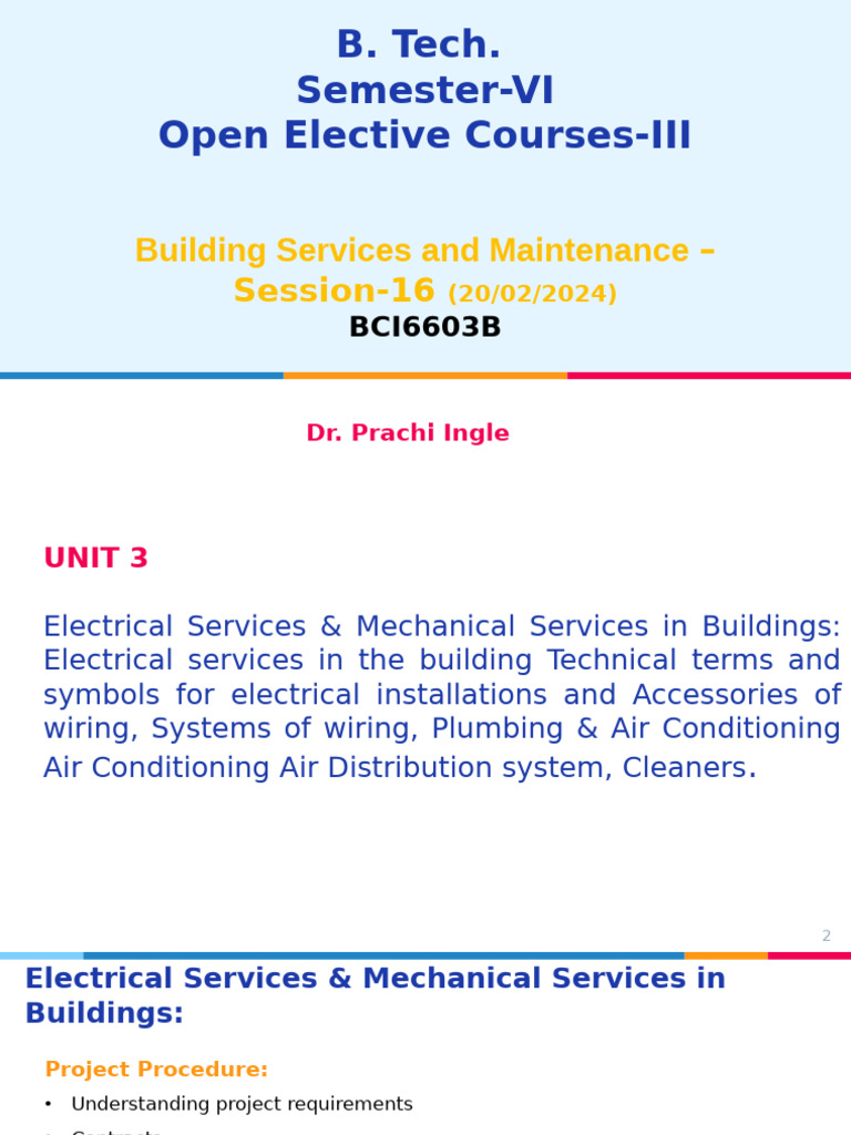 Electrical and Mechanical Services Overview | PDF | Electric Power ...