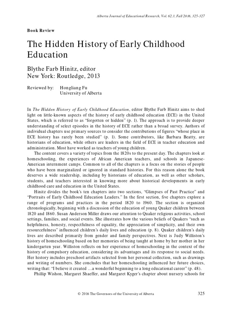 The Hidden History of Early Childhood Ed | PDF | Early Childhood ... The Hidden History of Early Childhood Ed | PDF | Early Childhood ...