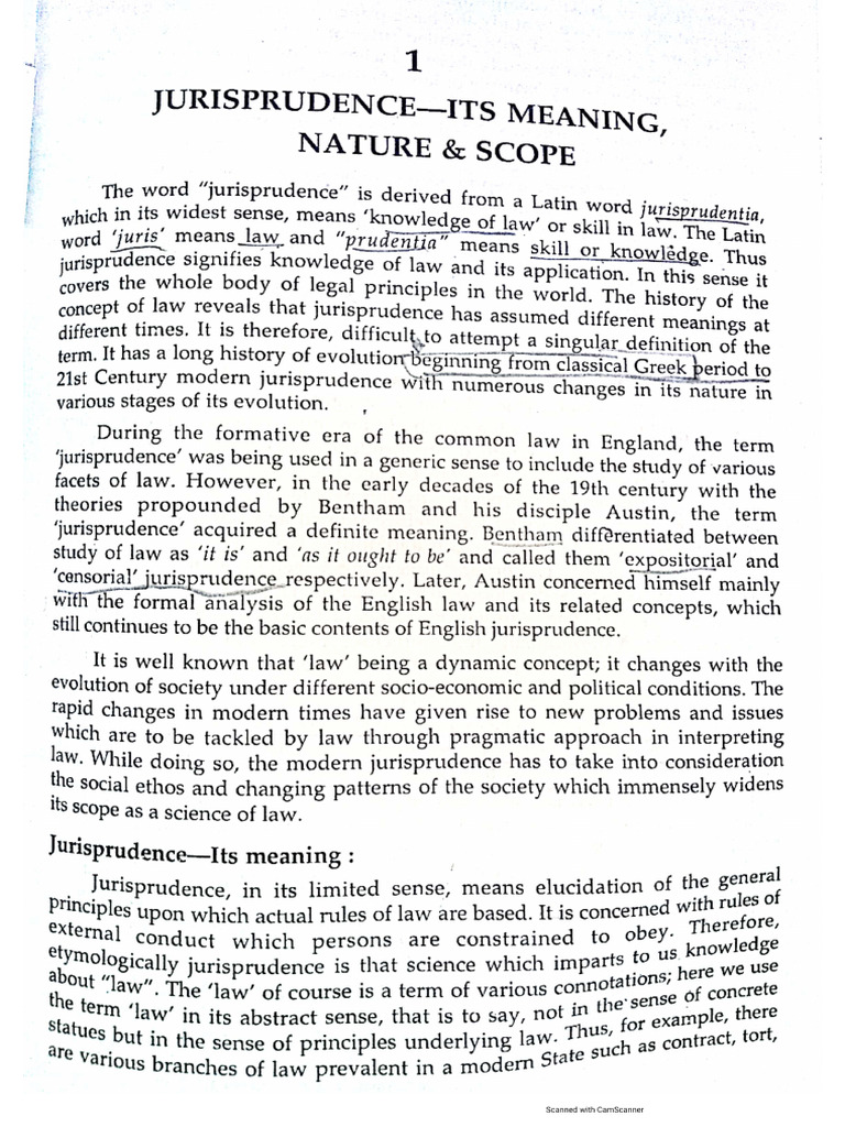 Jurisprudence Meaning, Nature&Scope | PDF