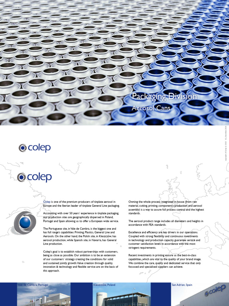 Colep Aerosol Catalogue v2 2018 | PDF | Recycling | Packaging And Labeling