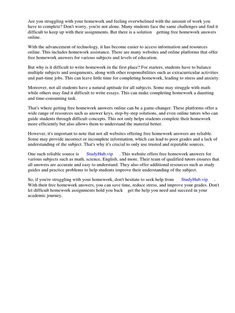 Get Free Homework Answers Online | PDF | Homework | Mobile App