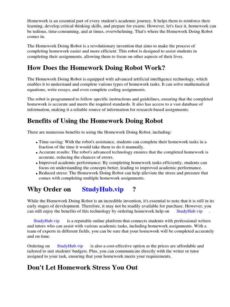 How To Make A Homework Doing Robot | PDF | Robot | Robotics