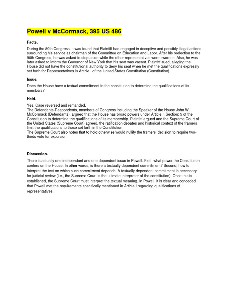 Constitution Case Digest Legislative Branch | PDF | United States ...