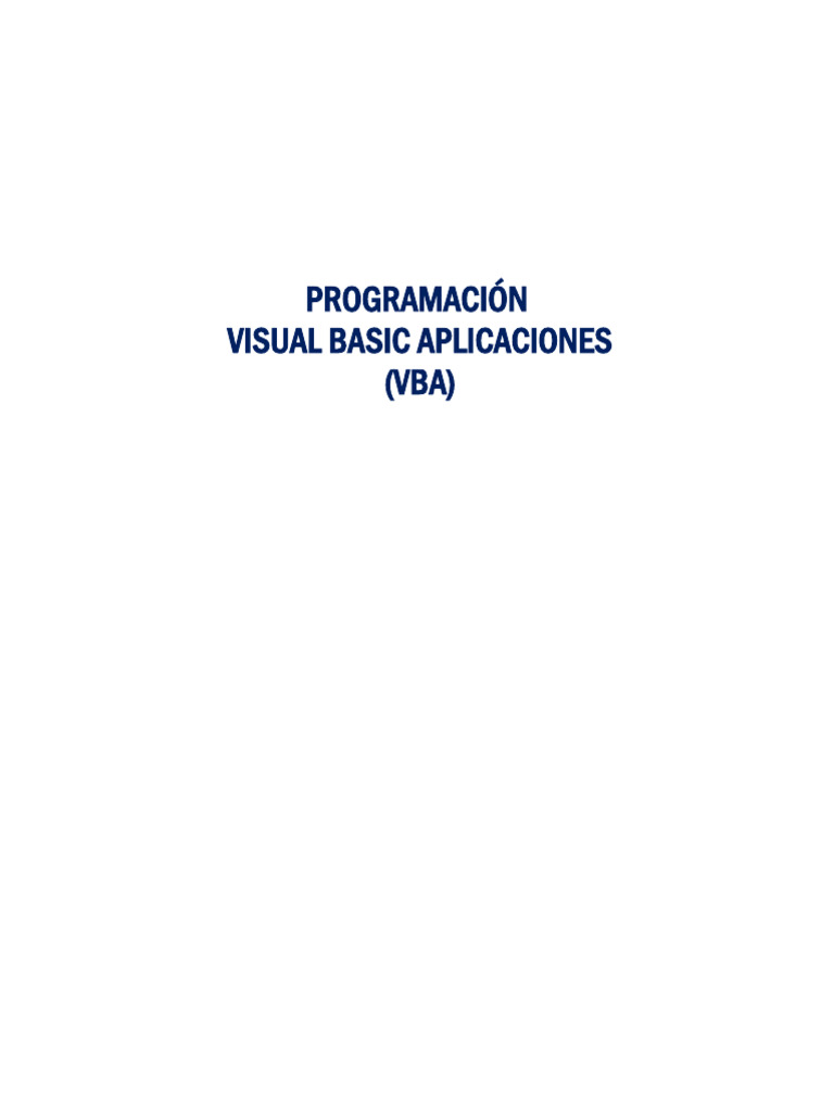 Manual VBA | PDF | Objeto (informática) | Básico