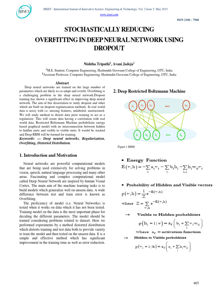 Stochastically Reducing Overfitting in D | PDF | Deep Learning | Artificial Neural Network