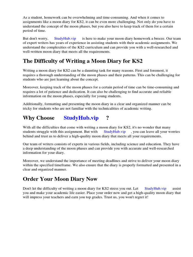 Moon Diary Homework Ks2 | PDF | Moon | Stars