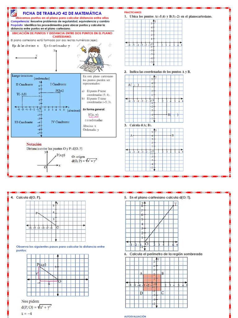 Ficha de Trabajo 42 de Matemática | PDF | Sistema de coordenadas ...