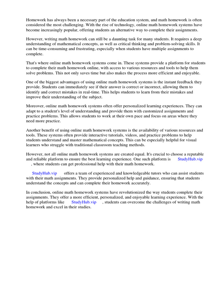 Online Math Homework Systems | PDF | Mathematics | Homework