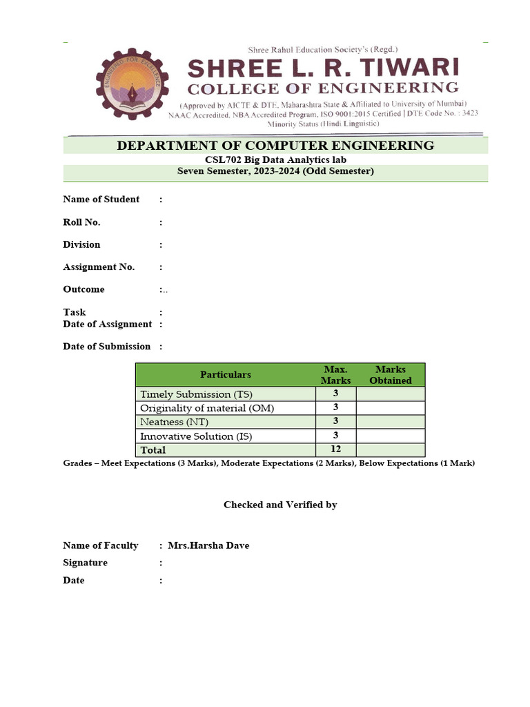 Rubrics - Assignment Sheet | PDF