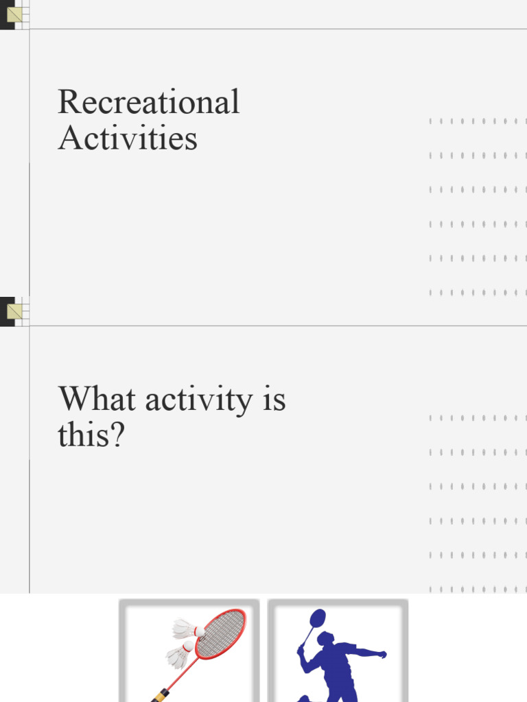 Recreational Activities | PDF | Recreation | Outdoor Recreation