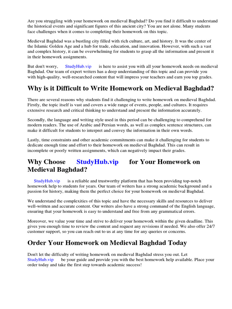 Homework Help Medieval Baghdad | PDF | Muhammad | Mosque