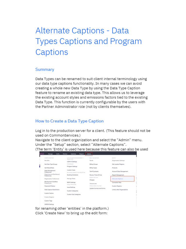 Envizi L4 POX - Data type captions and program captions | PDF | Data Type | Software Engineering
