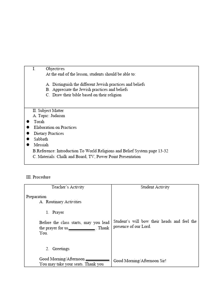 Lesson Plan Advance | Download Free PDF | Hebrew Bible | Bible