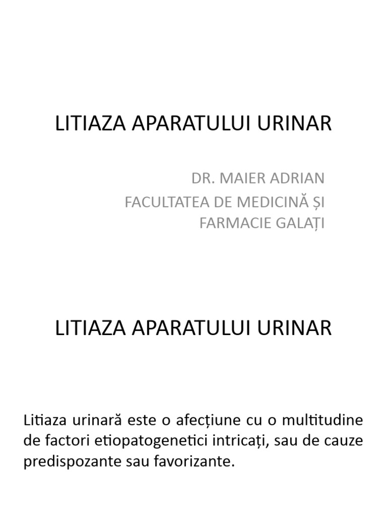 Litiaza Aparatului Urinar | PDF