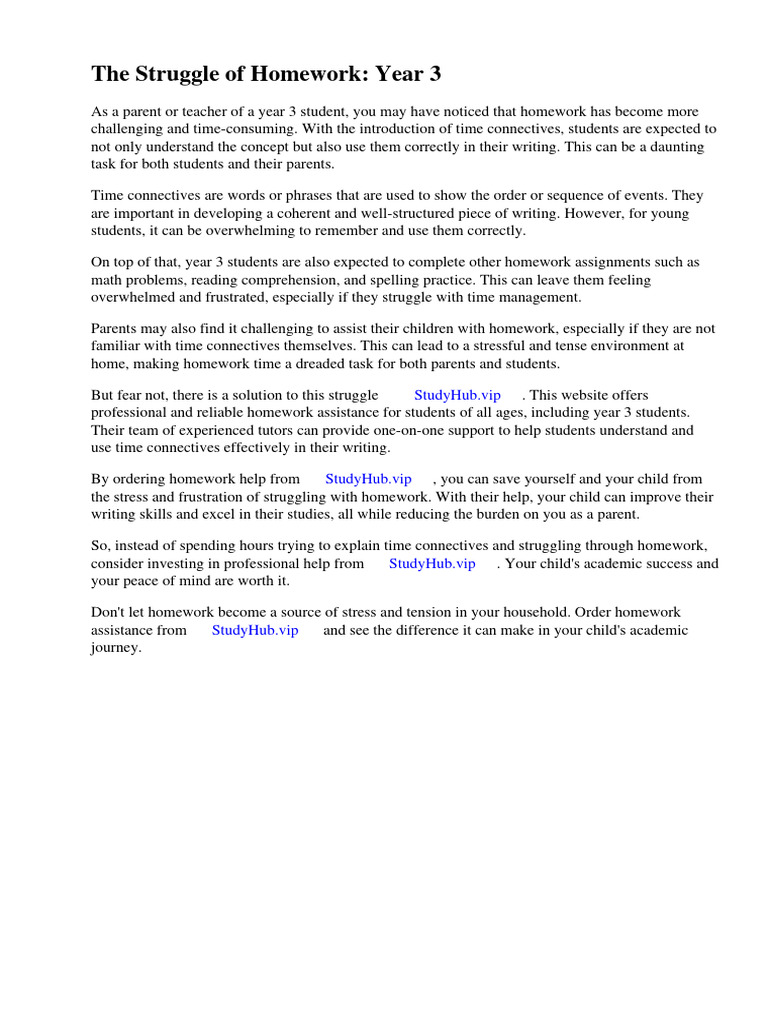 Time Connectives Homework Year 3 | PDF | Homework | Privacy