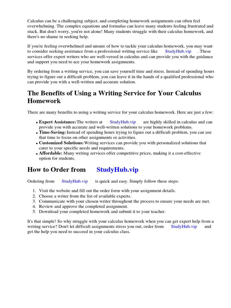 Expert Calculus Homework Help Online | PDF | Mathematics | Homework