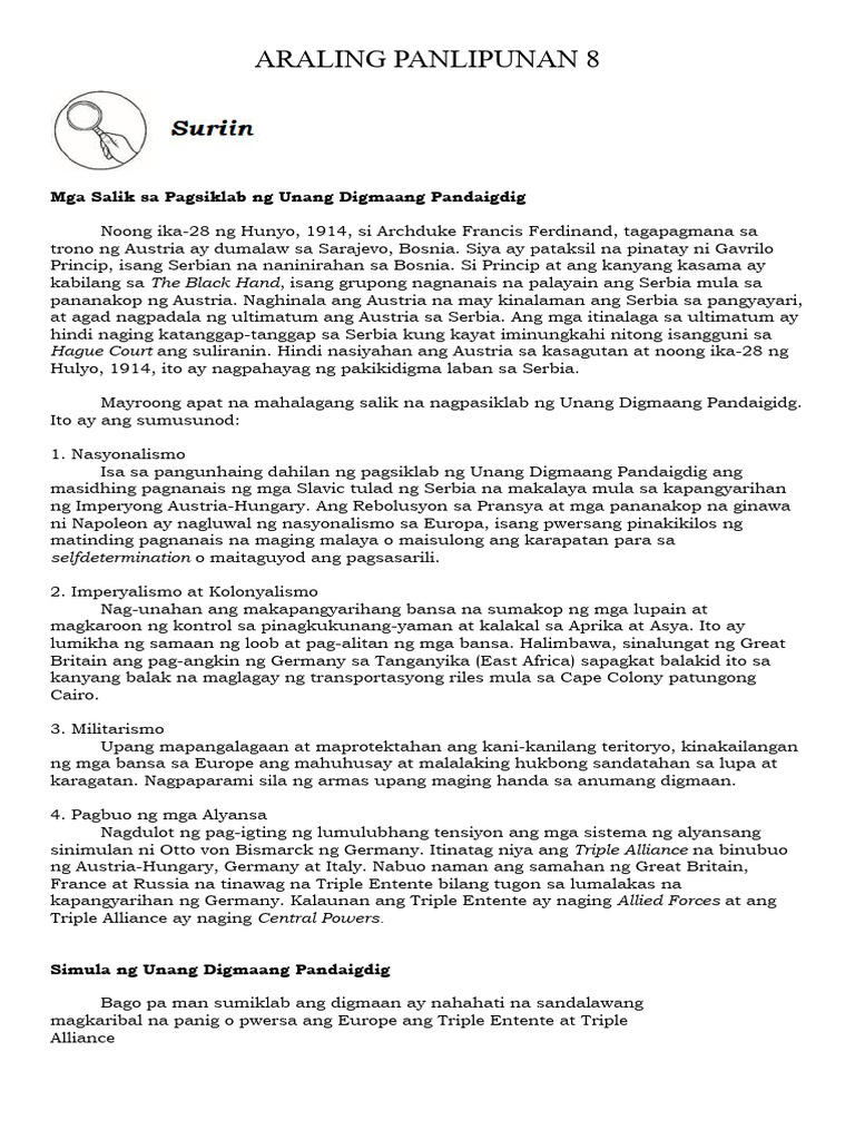 Araling Panlipunan 8 Q4 Task | PDF