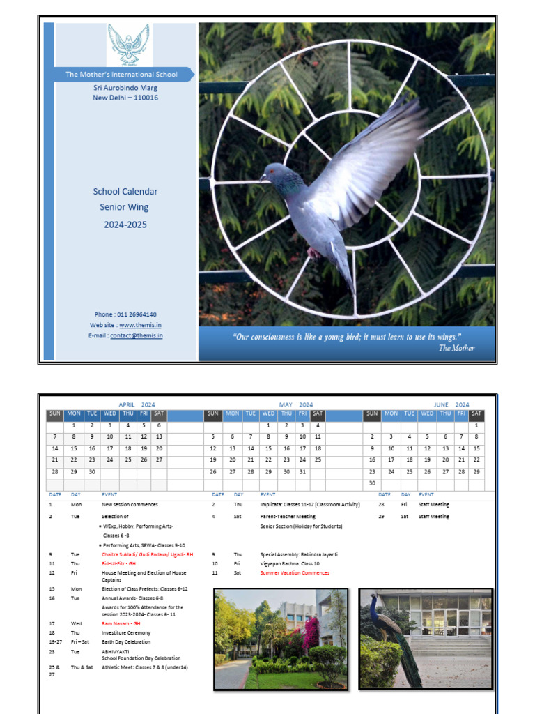 School Events Calendar 2024-25 | PDF | Observances