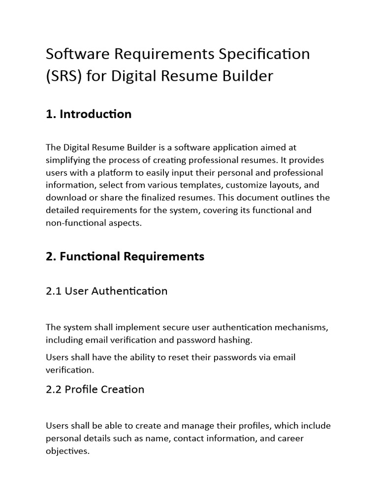 Software Requirements Specification | PDF | Résumé | World Wide Web