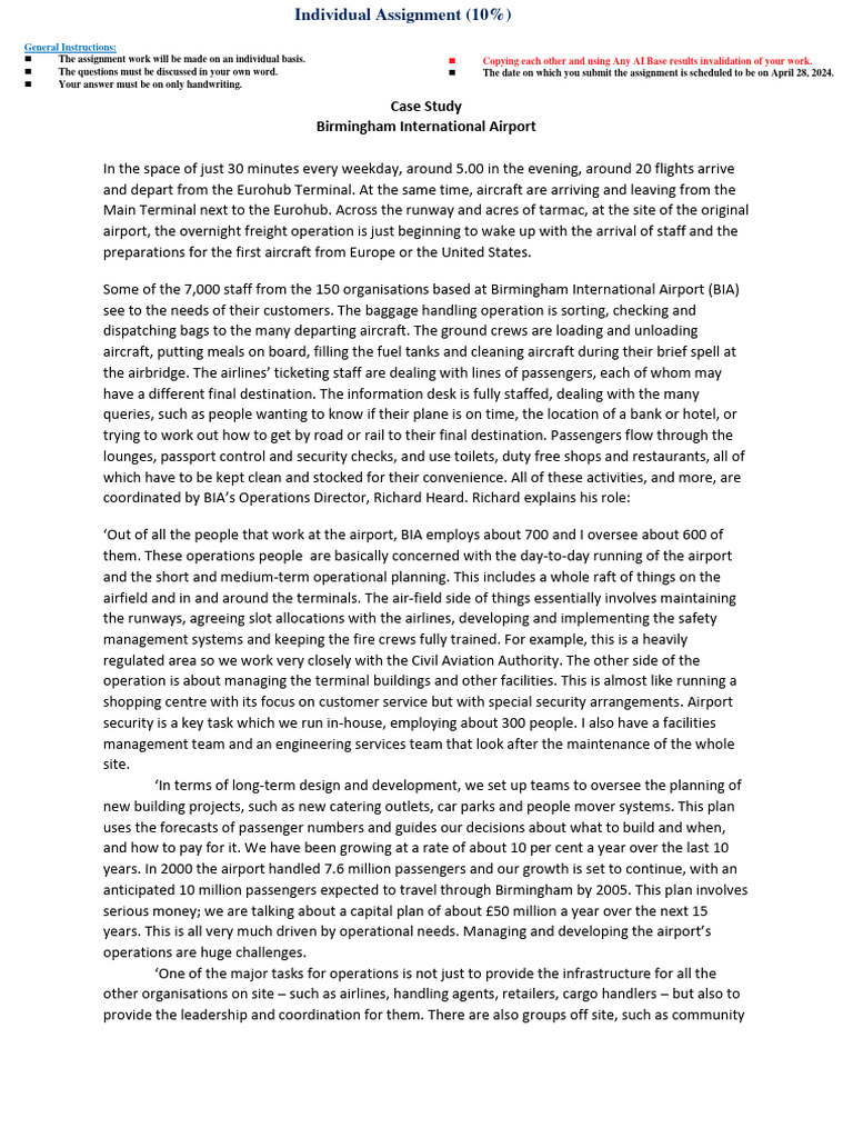 Individual Assignment | PDF | Airport | Aviation