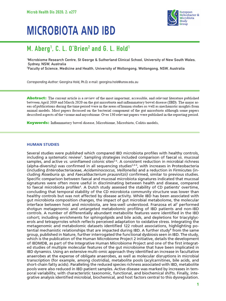 Microbiota and IBD | PDF | Inflammatory Bowel Disease | Macrophage