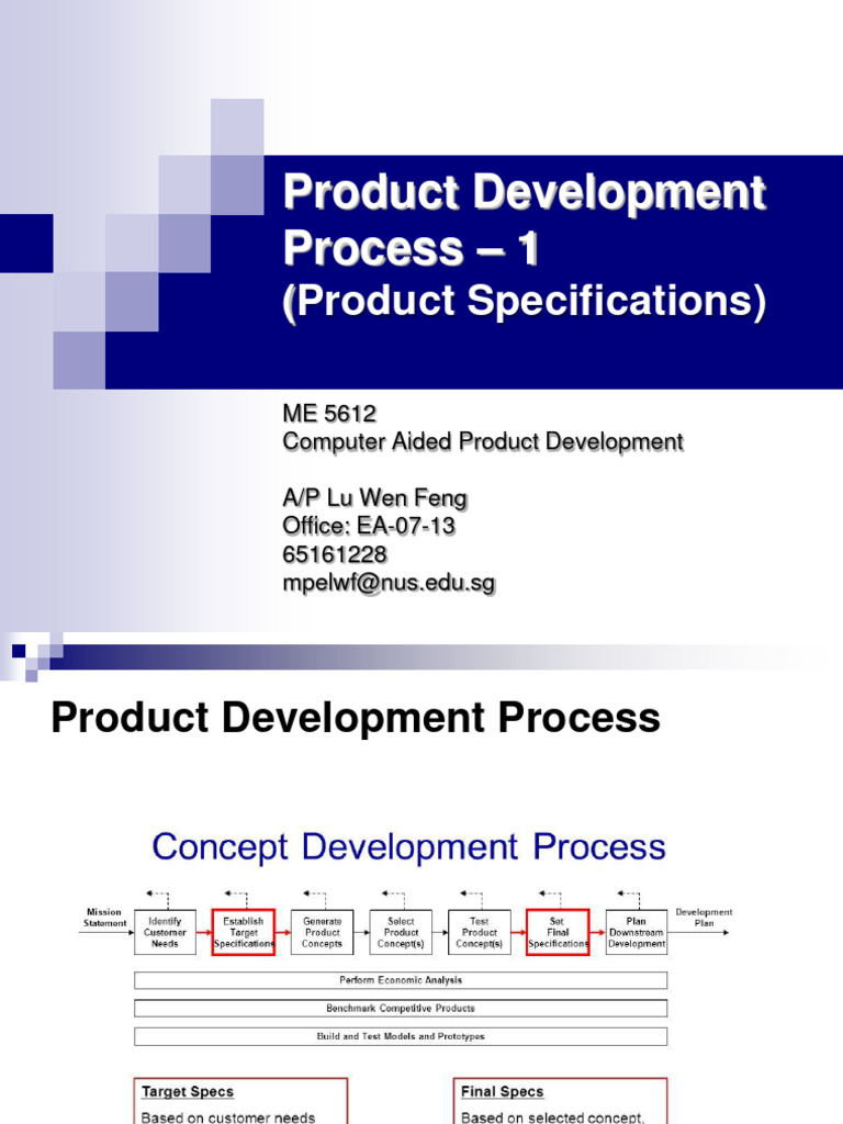 Lecture 3 - Product Development-1.2-Product Specification | PDF | Adhesive