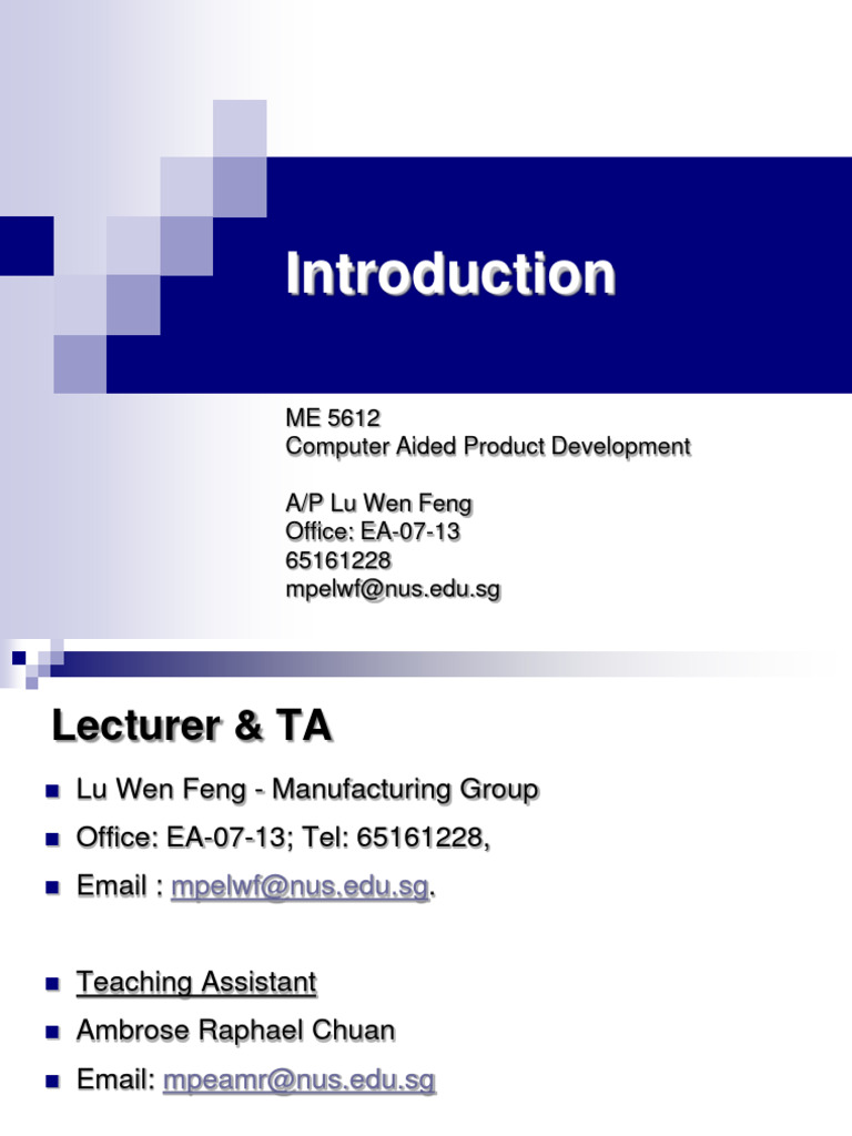 Lecture 1 Introduction | PDF | 3 D Printing | Computer Aided Design