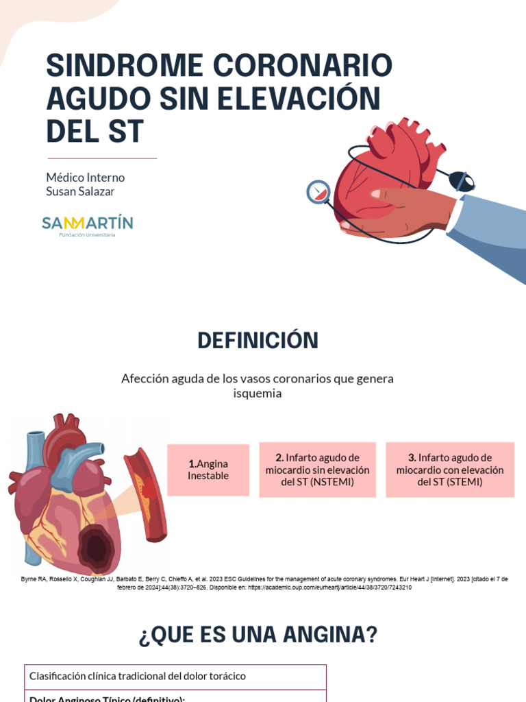 Infarto Agudo Sin Elevación del ST | PDF | Infarto de miocardio ...