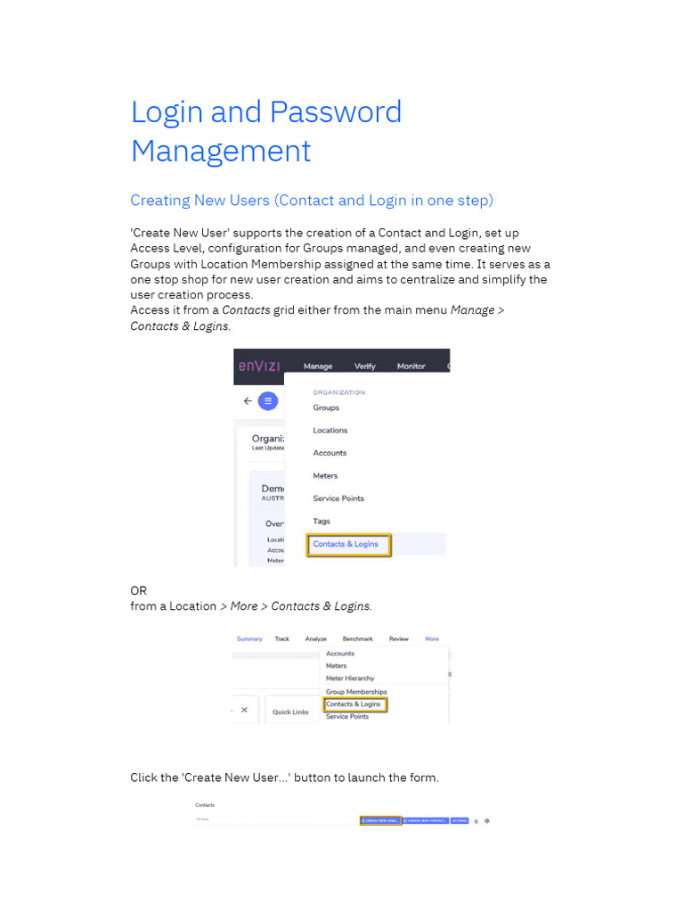 Envizi L4 POX - Login and Password Management | PDF | Computing | Security Technology