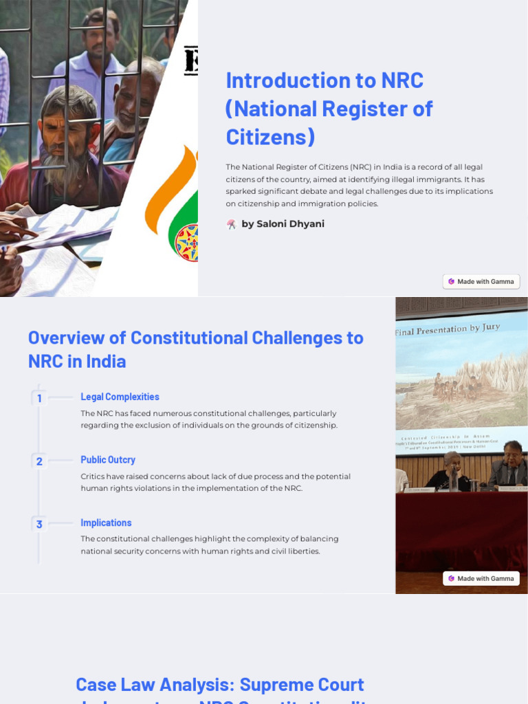Introduction To NRC National Register of Citizens | PDF | National ...