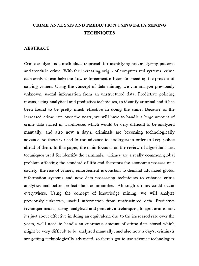 Crime Prediction with Data Mining | PDF | Artificial Intelligence | Intelligence (AI) & Semantics