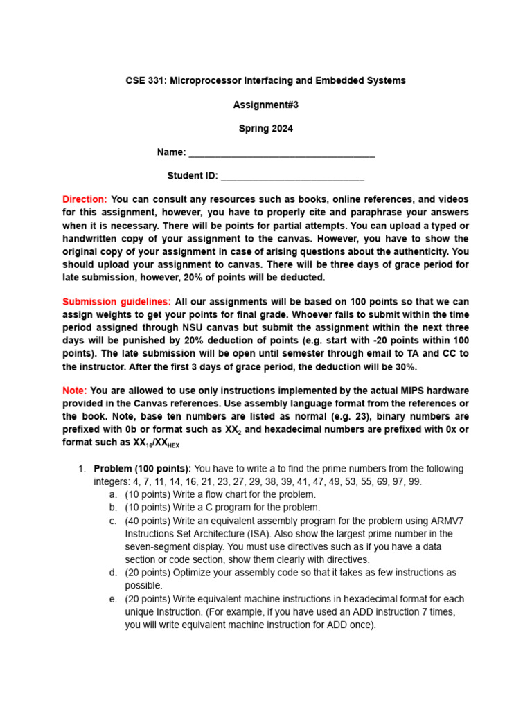 Cse 331 Assignment3 Spring 2024 Pdf Computing Classes Of Computers