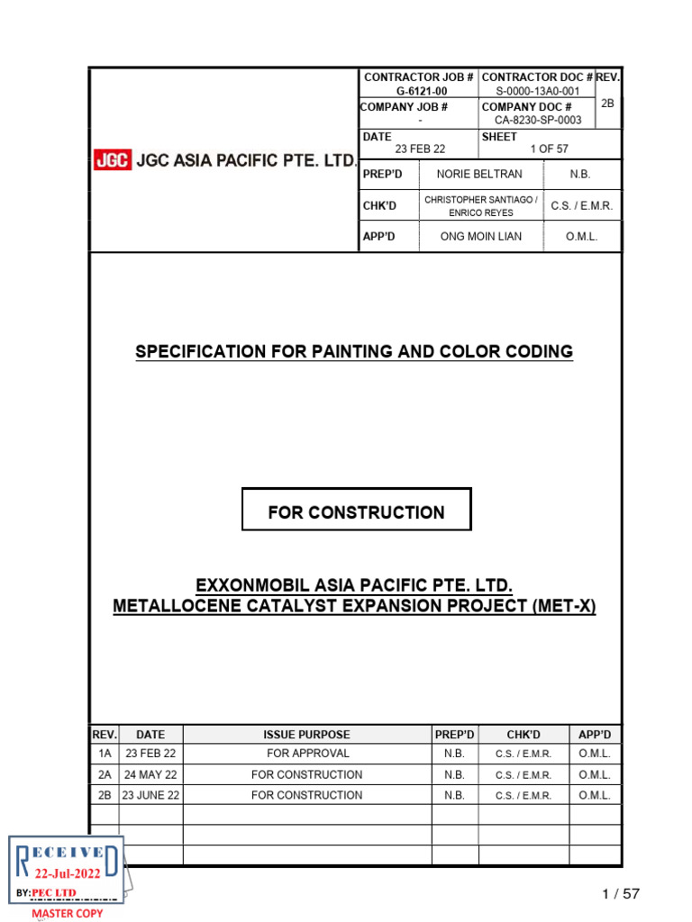 S-0000-13A0-001 - 2B - 0001 - FC - Specification For Painting and Color ...