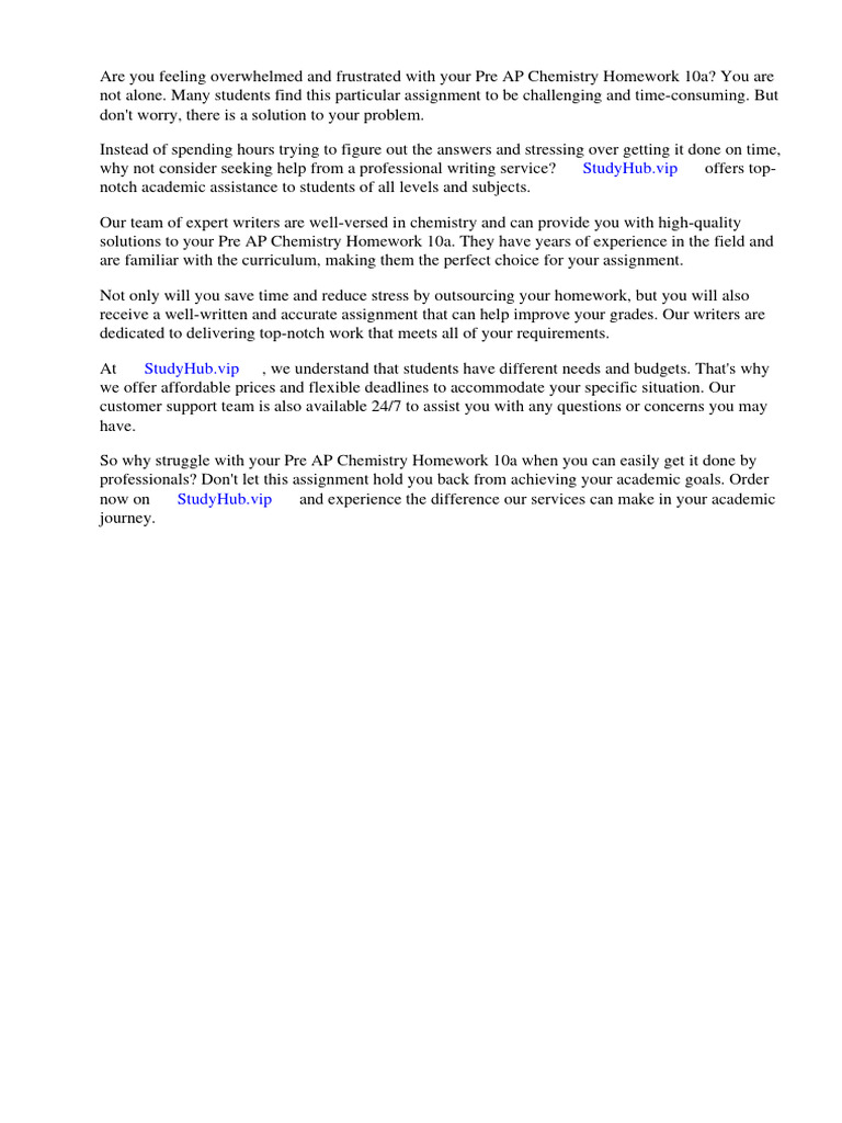 Pre AP Chemistry Homework 10a | PDF | Worksheet | Homework