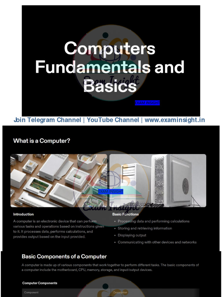 Nicl Computer Basics | PDF | Random Access Memory | Computer Network