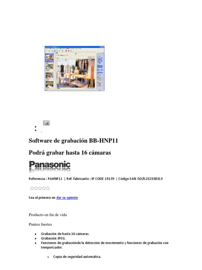 Software Panasonic para Cámaras IP | PDF | Gramophone Record | Disco duro