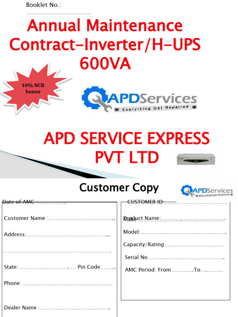 AMC APD Inverter 600va | PDF | Legal Liability
