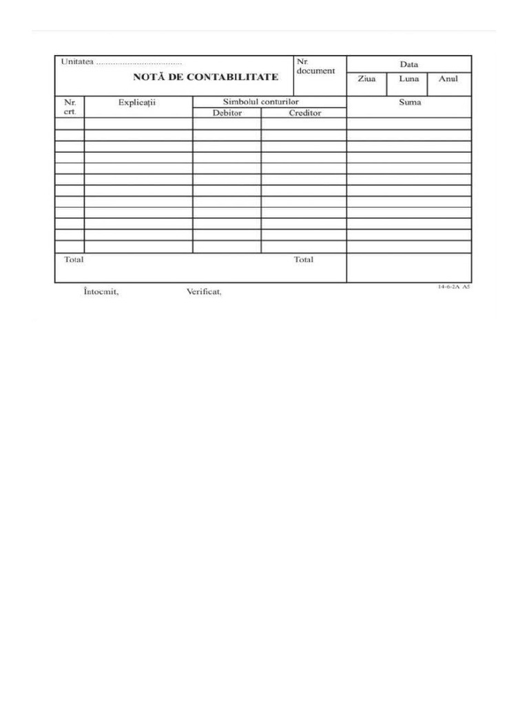 Nota Contabila A5 | PDF